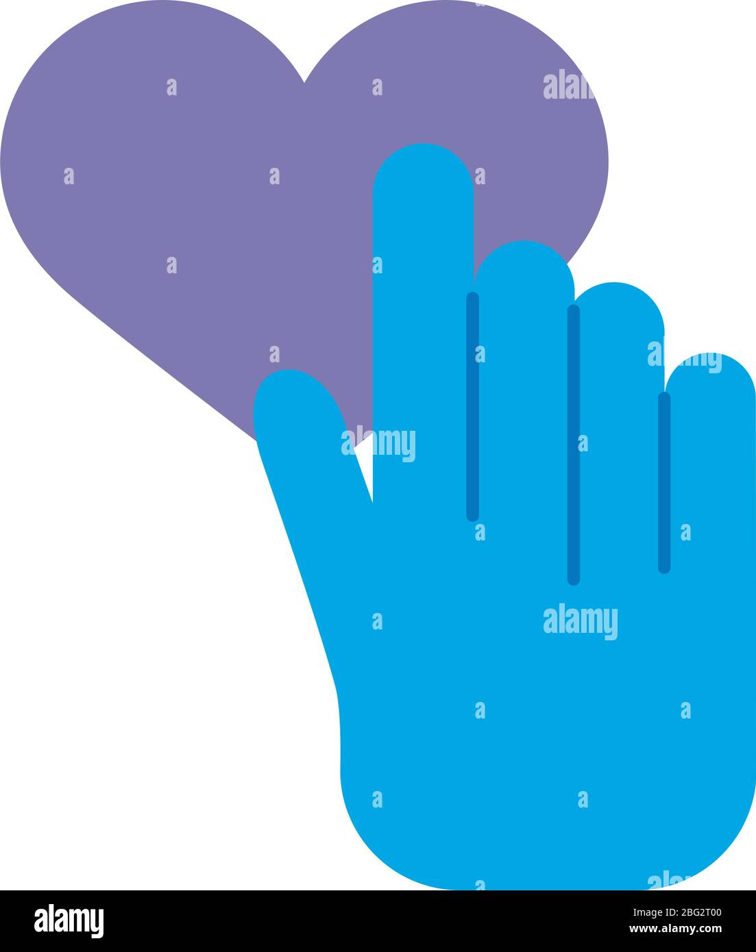 hand human indexing heart solidarity flat style Stock Vector Image ...