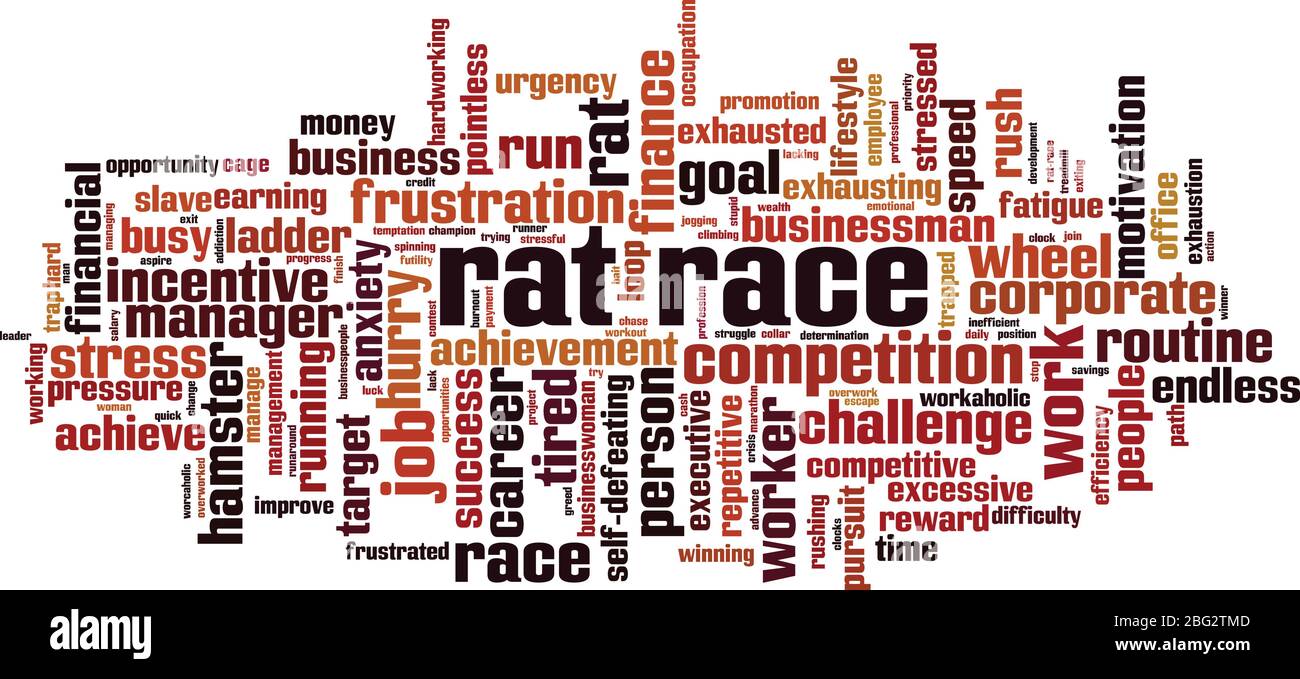 Rat race word cloud concept. Collage made of words about rat race ...