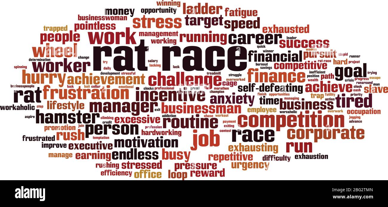 Rat race word cloud concept. Collage made of words about rat race ...