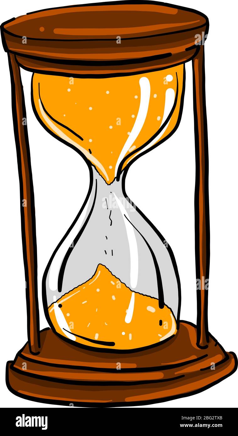 Sand watch, illustration, vector on white background Stock Vector Image ...
