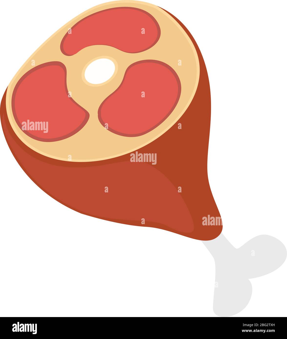 Meat on bone, illustration, vector on white background Stock Vector ...