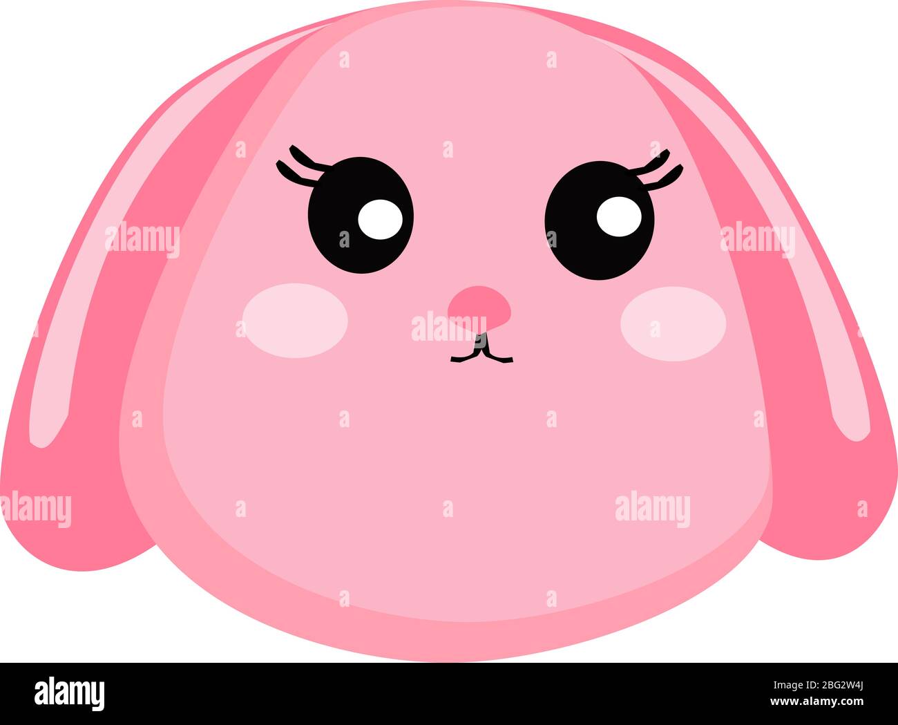 Pink rabbit, illustration, vector on white background Stock Vector ...