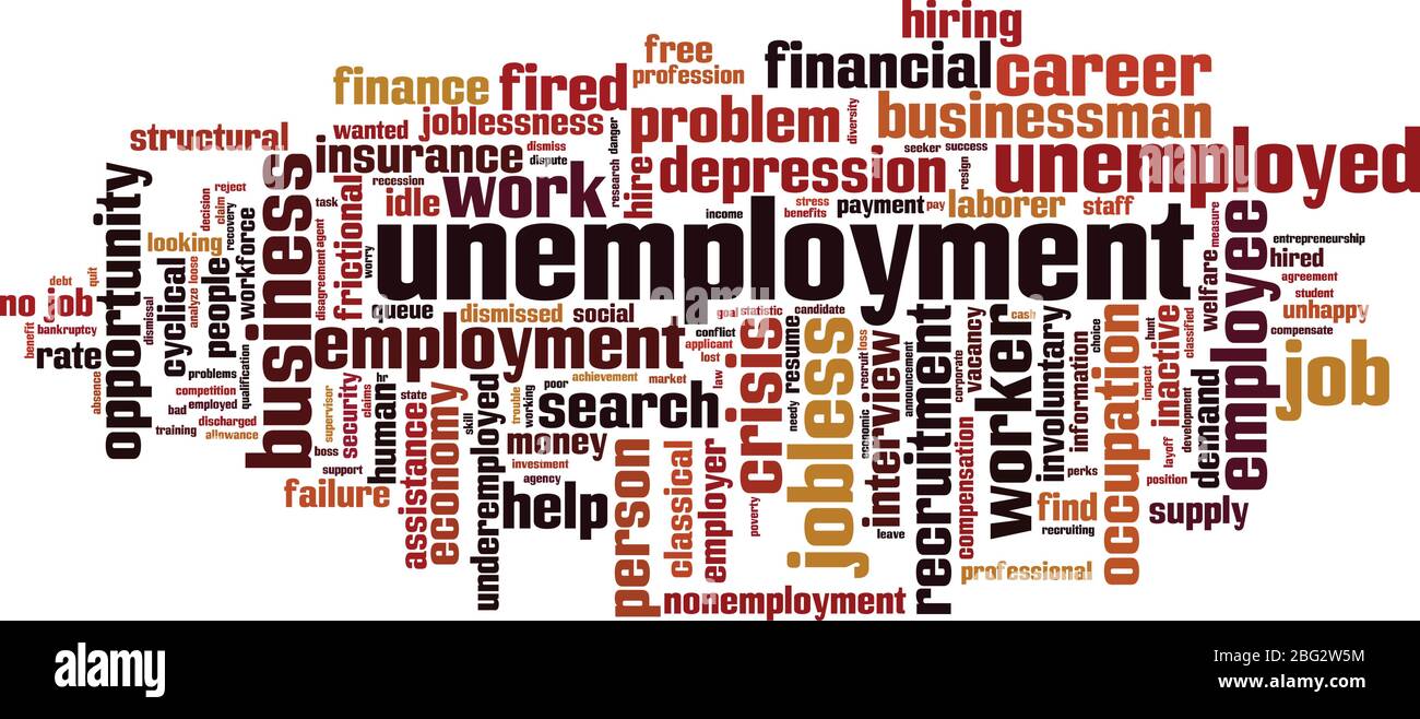 Unemployment word cloud concept. Collage made of words about ...