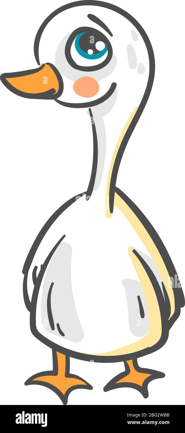 Sad goose, illustration, vector on white background Stock Vector Image ...