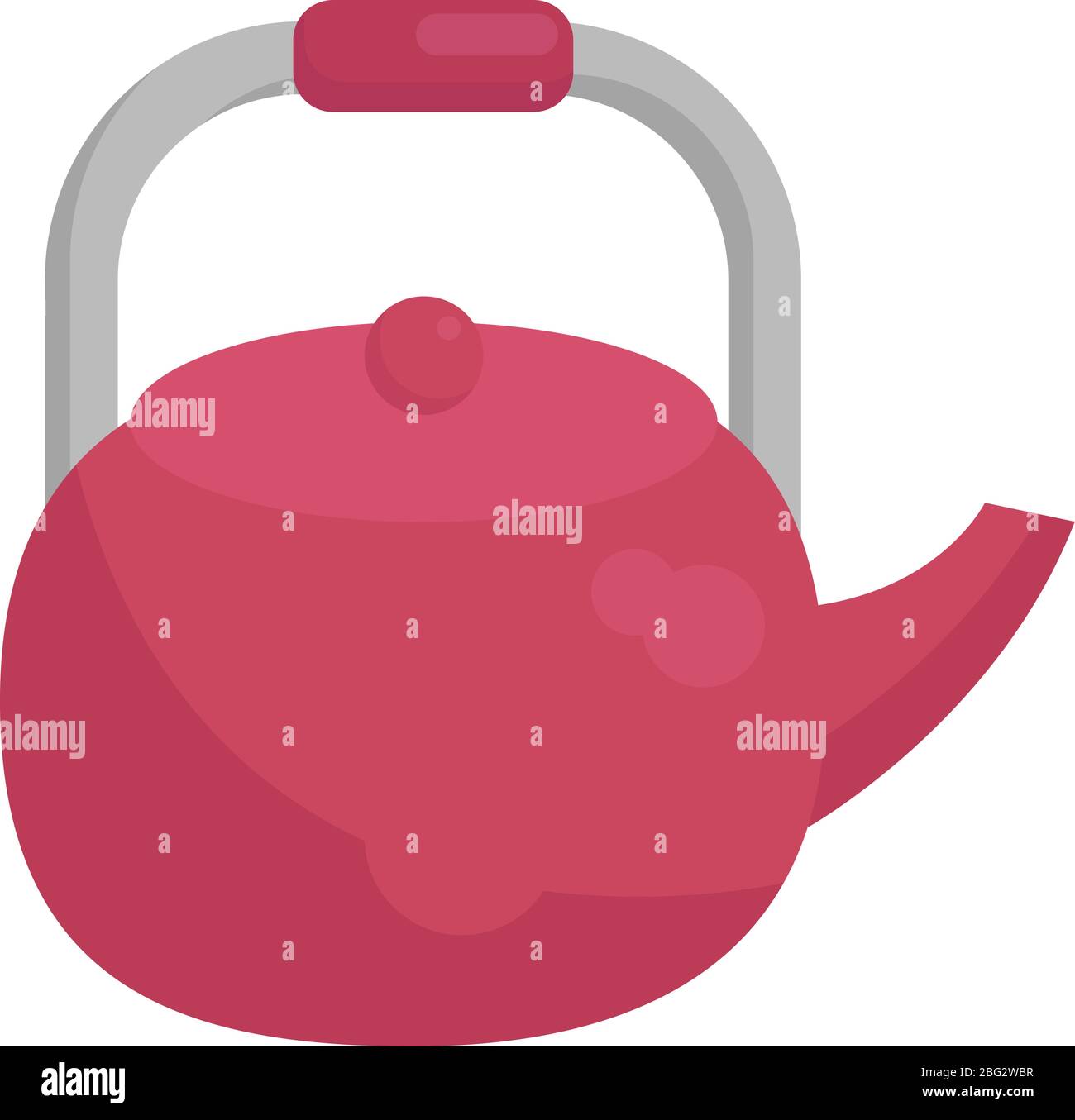 Red kettle, illustration, vector on white background Stock Vector Image ...