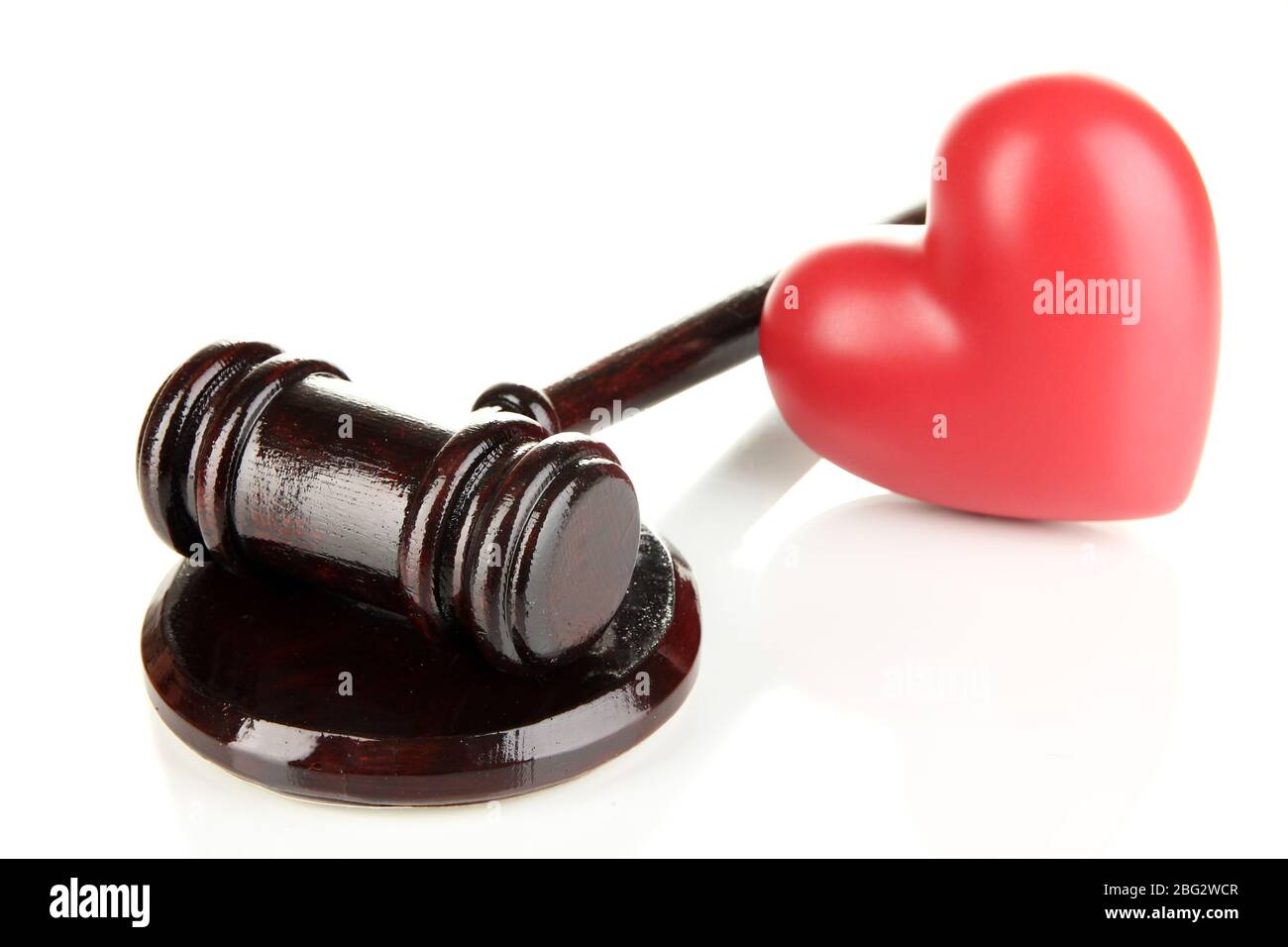 Concept of broken heart because of divorce, isolated on white Stock ...