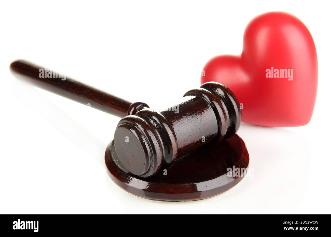 Concept of broken heart because of divorce, isolated on white Stock ...