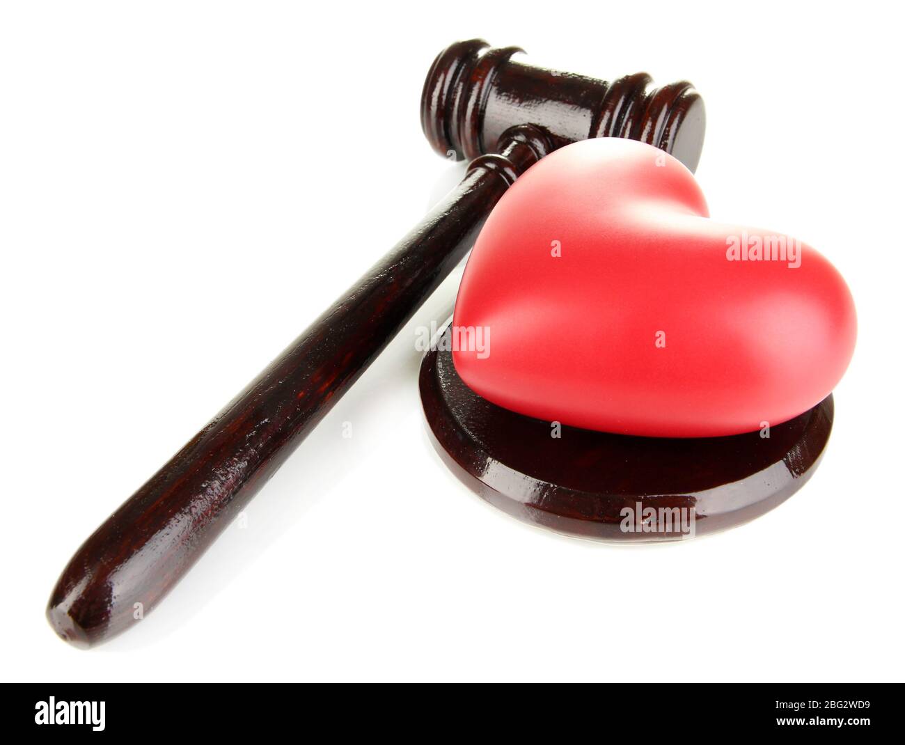 Concept of broken heart because of divorce, isolated on white Stock ...