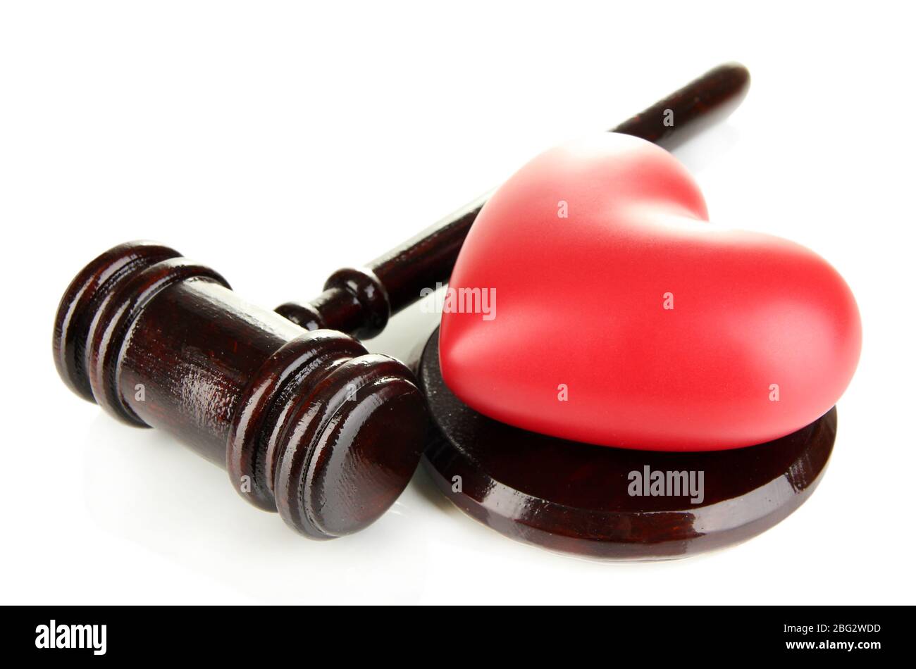 Concept of broken heart because of divorce, isolated on white Stock ...