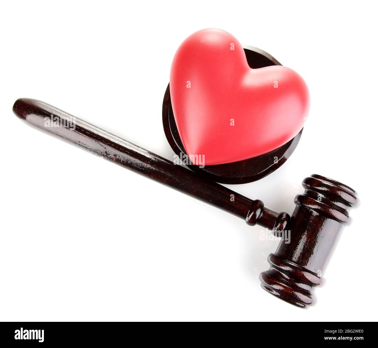 Concept of broken heart because of divorce, isolated on white Stock ...