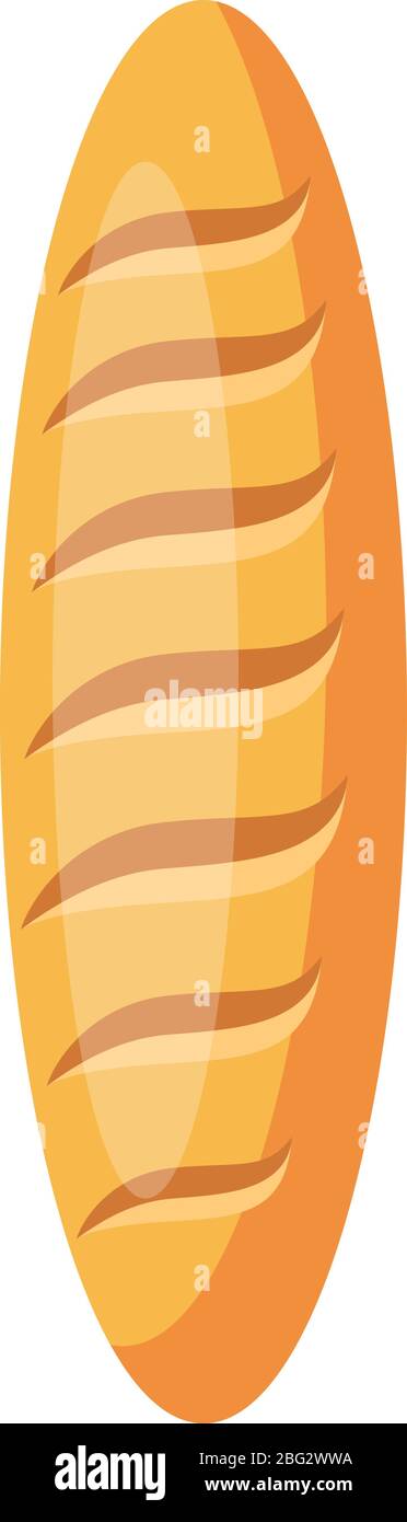 Long bread, illustration, vector on white background Stock Vector Image ...