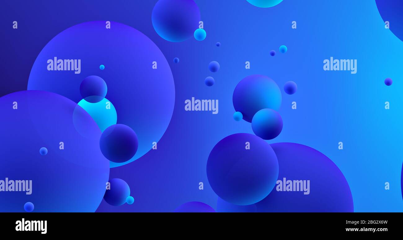 Abstract balls. Neon blue Stock Photo - Alamy