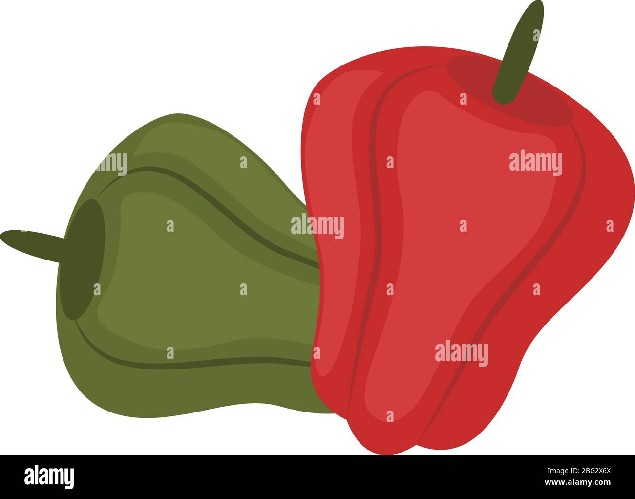 Green pepper red pepper Stock Vector Images - Alamy