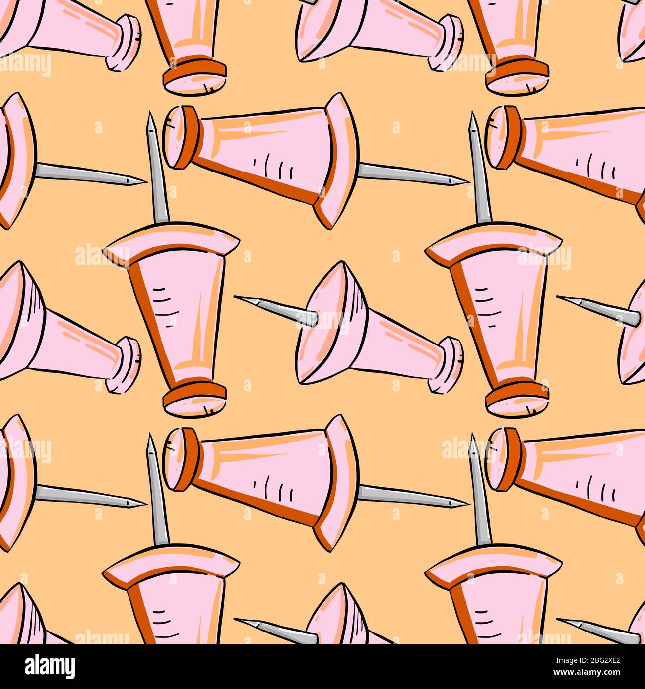 Pink pins, illustration, vector on white background Stock Vector Image ...