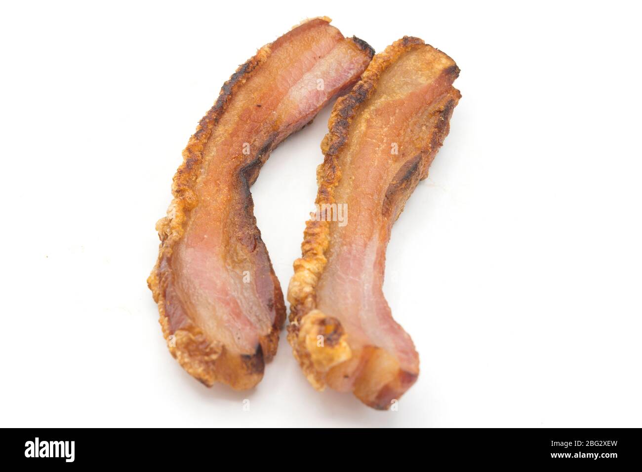 slice of bacon white background Stock Photo - Alamy