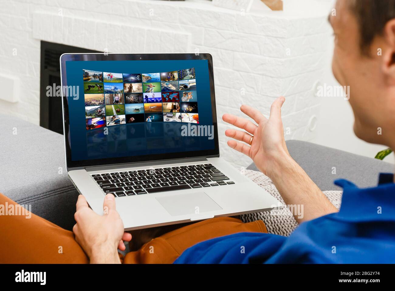 Man watching computer addiction hi-res stock photography and images - Alamy