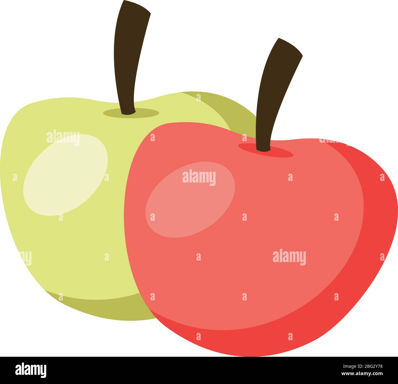 Red and green apple, illustration, vector on white background Stock Vector Image & Art - Alamy