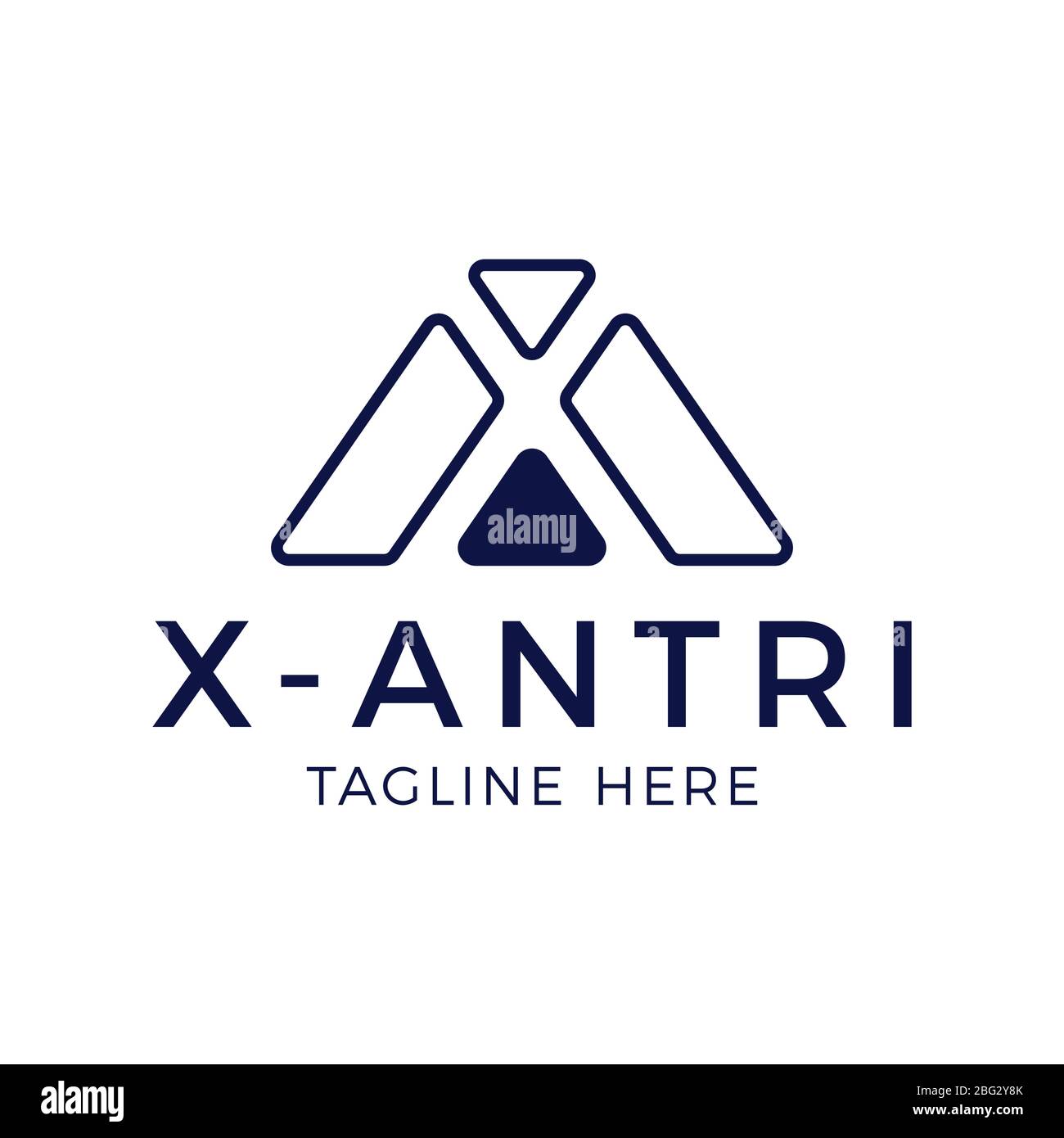 XA monogram logo with hexagon shape and line rounded style design template isolated on white ...