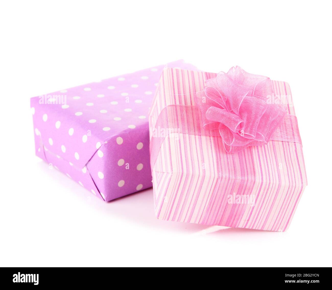 Bright gifts with bows isolated on white Stock Photo - Alamy
