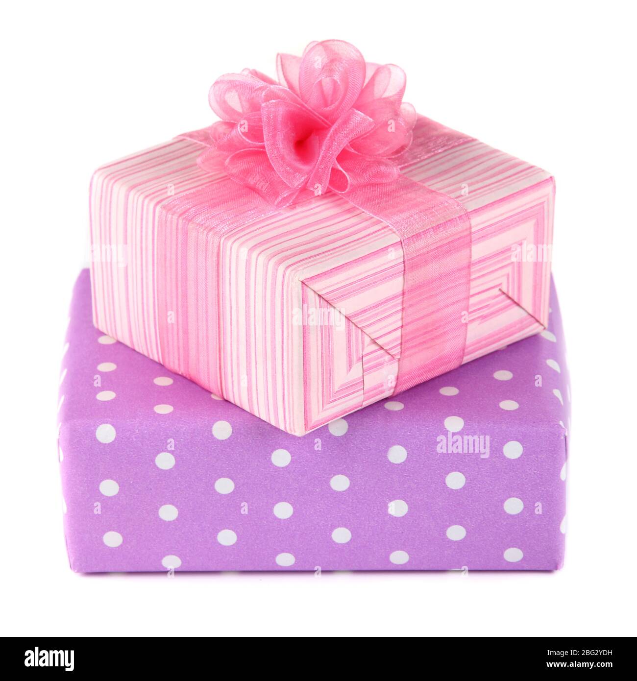 Bright gifts with bows isolated on white Stock Photo - Alamy