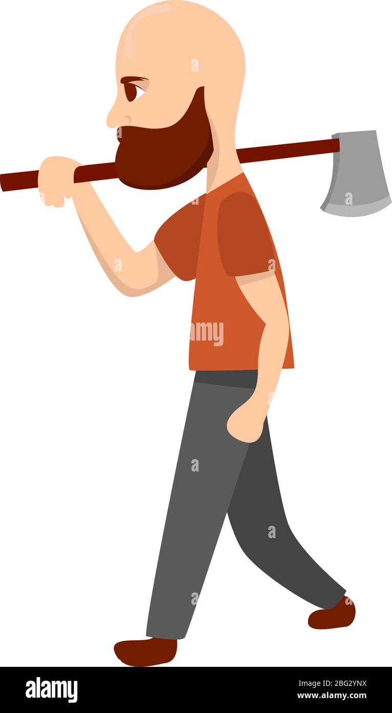 Woodcutter, illustration, vector on white background Stock Vector Image ...