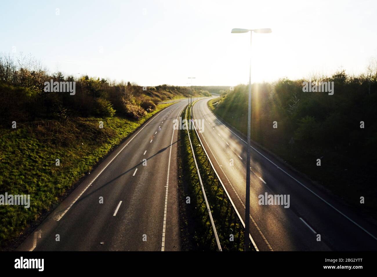 The A43 empty road during the lockdown Stock Photo - Alamy