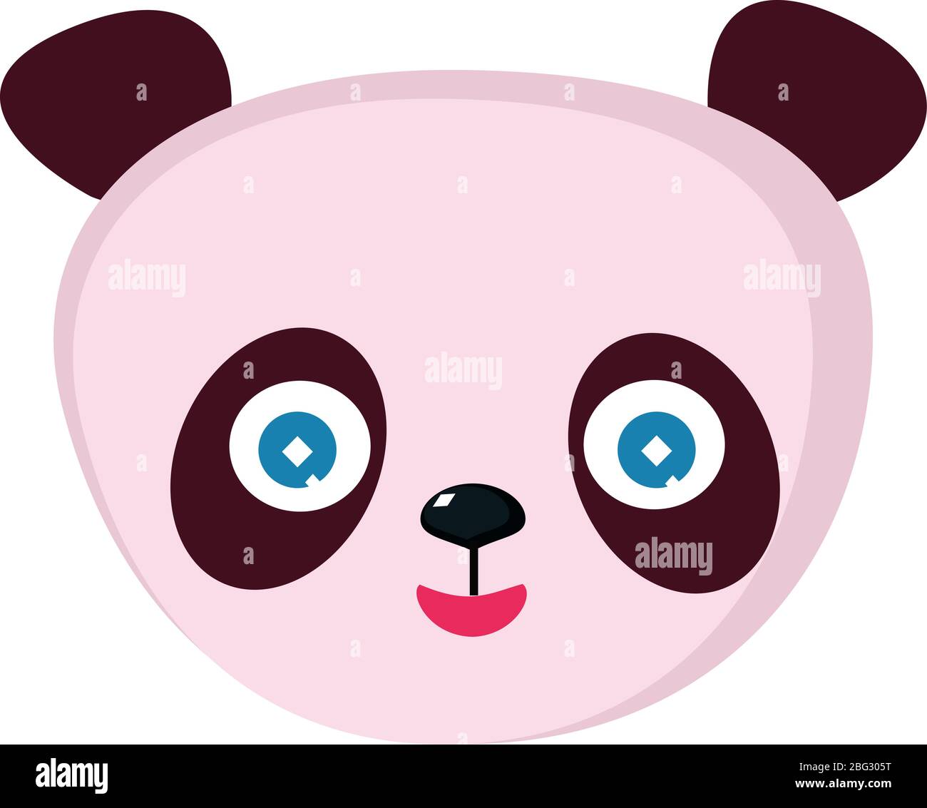 Pink panda, illustration, vector on white background Stock Vector Image ...