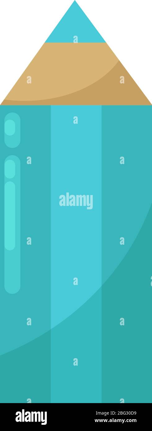 Cyan pencil, illustration, vector on white background Stock Vector ...