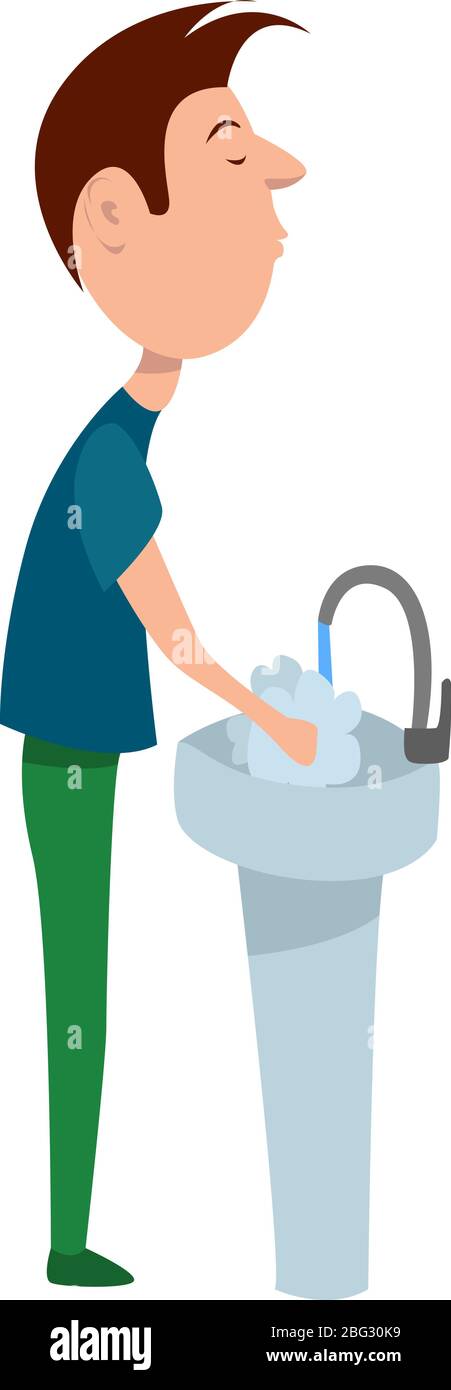 Man clean hand wet Cut Out Stock Images & Pictures - Alamy