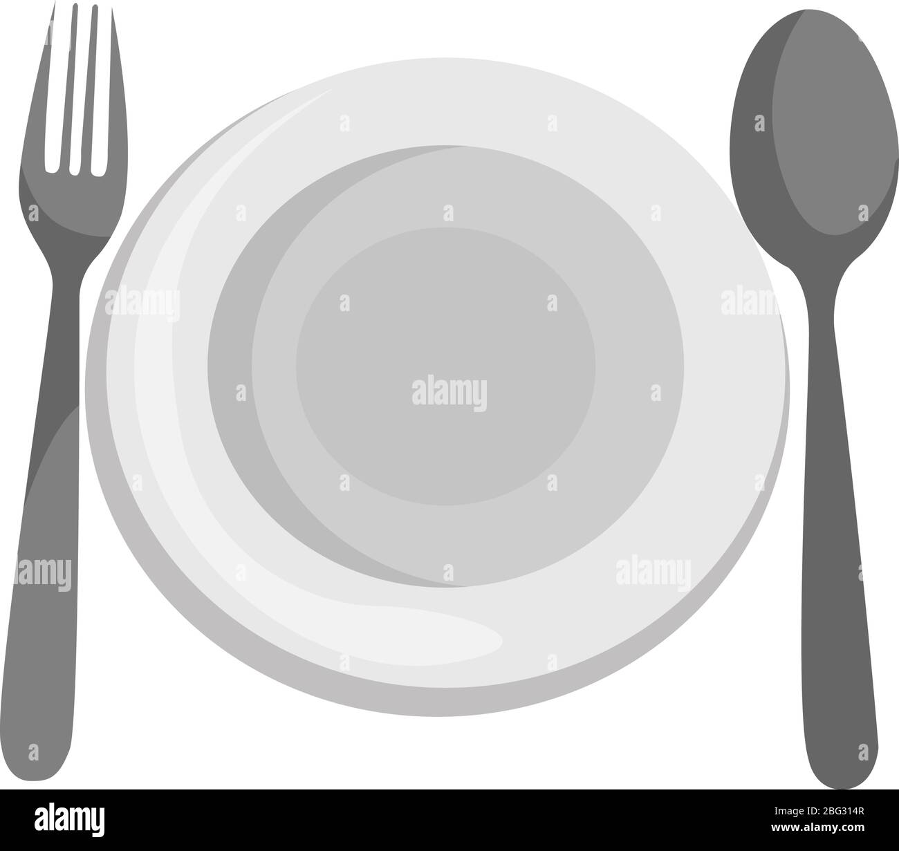 Food plate spoon icon Stock Vector Images - Alamy