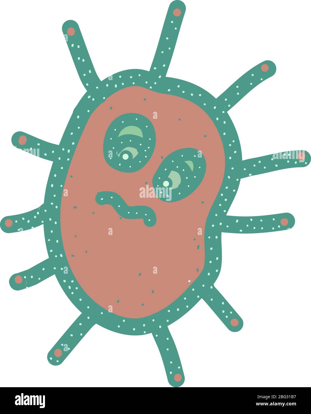 Cute small virus, illustration, vector on white background Stock Vector ...