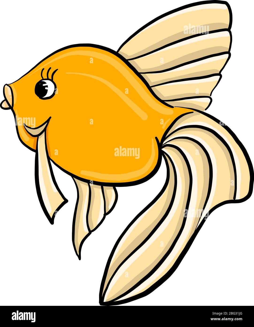 Orange fish, illustration, vector on white background Stock Vector ...