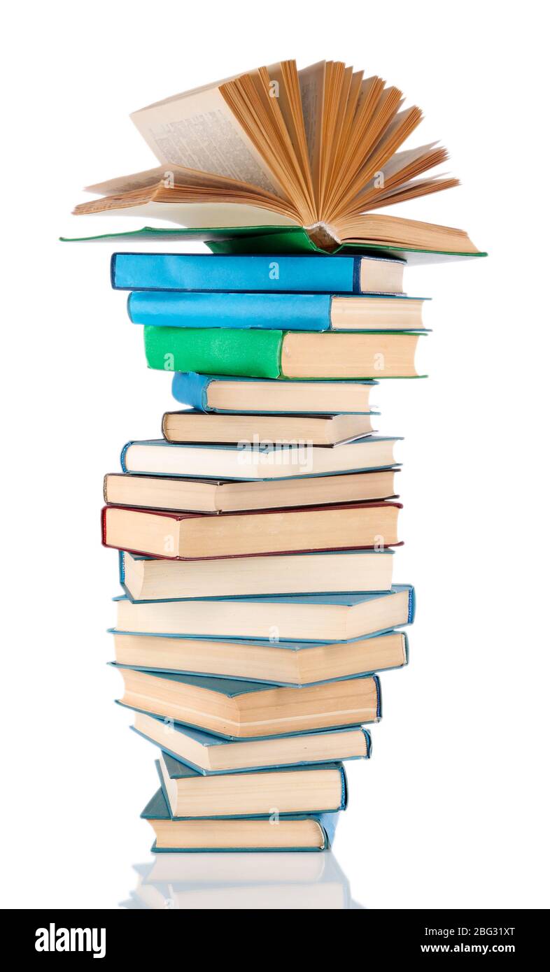 Spiral books isolated on white Stock Photo - Alamy