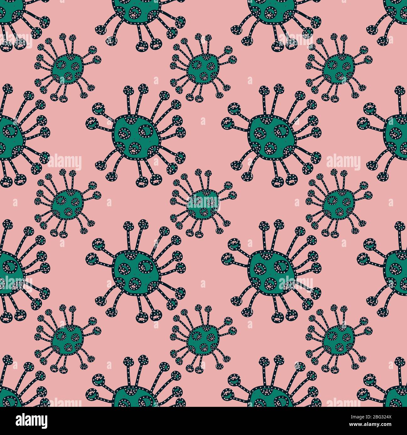 Virus pattern, illustration, vector on white background Stock Vector ...