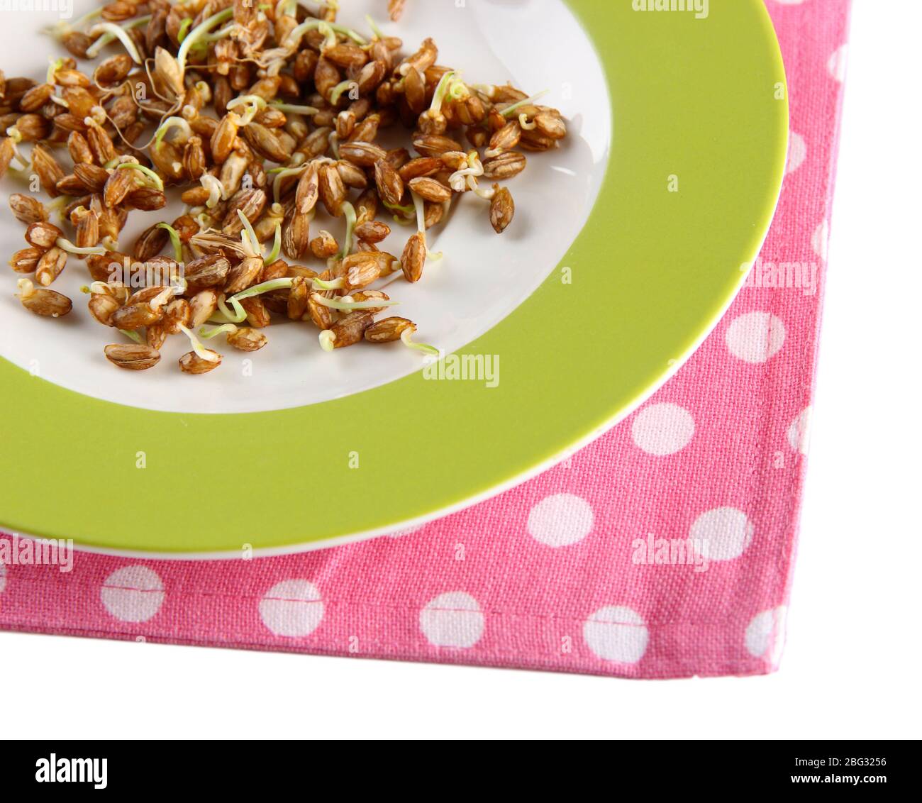 Wheat germs on plate isolated on white Stock Photo - Alamy