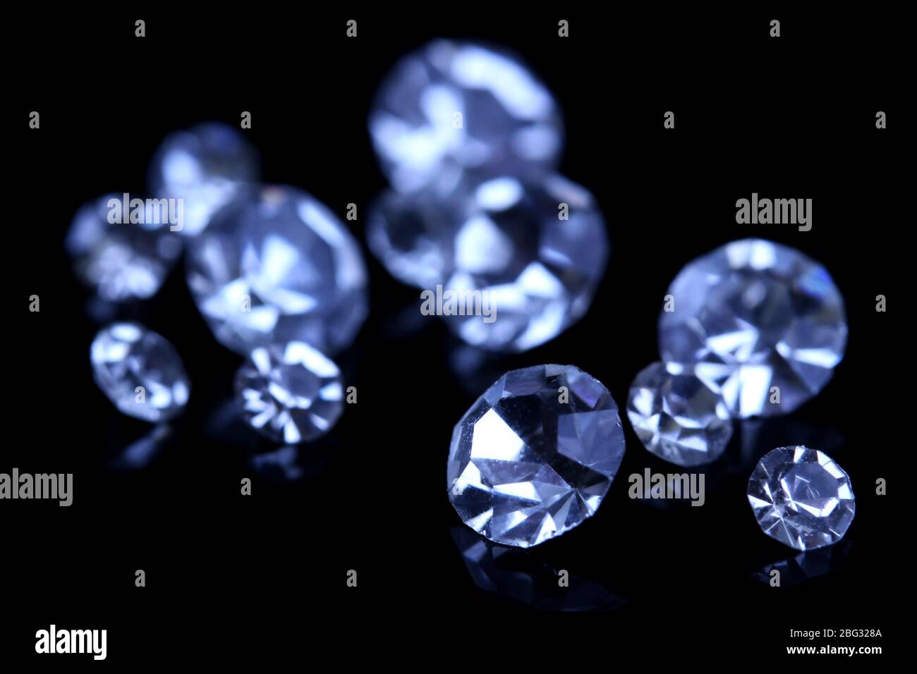 Beautiful shining crystals (diamonds), on black background Stock Photo ...