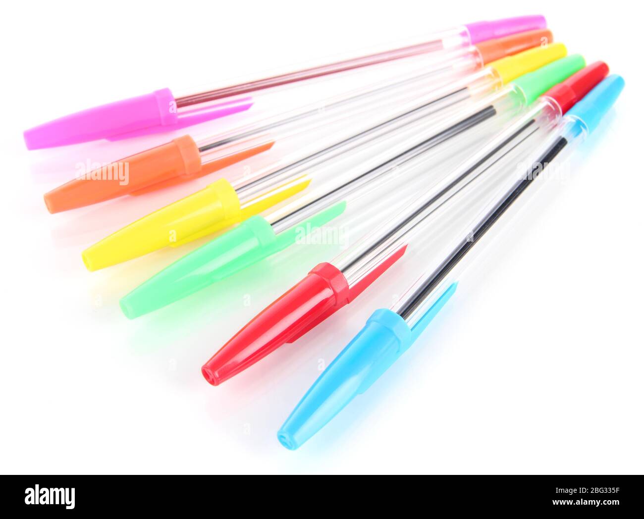 Colorful pens isolated on white Stock Photo - Alamy