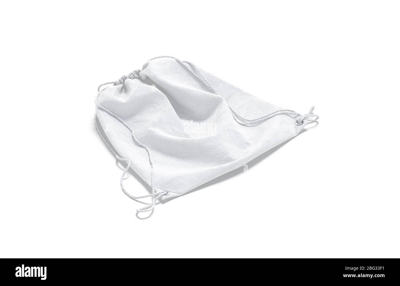 Blank white drawstring backpack mock up lying, side view Stock Photo ... Blank white drawstring backpack mock up lying, side view Stock Photo ...