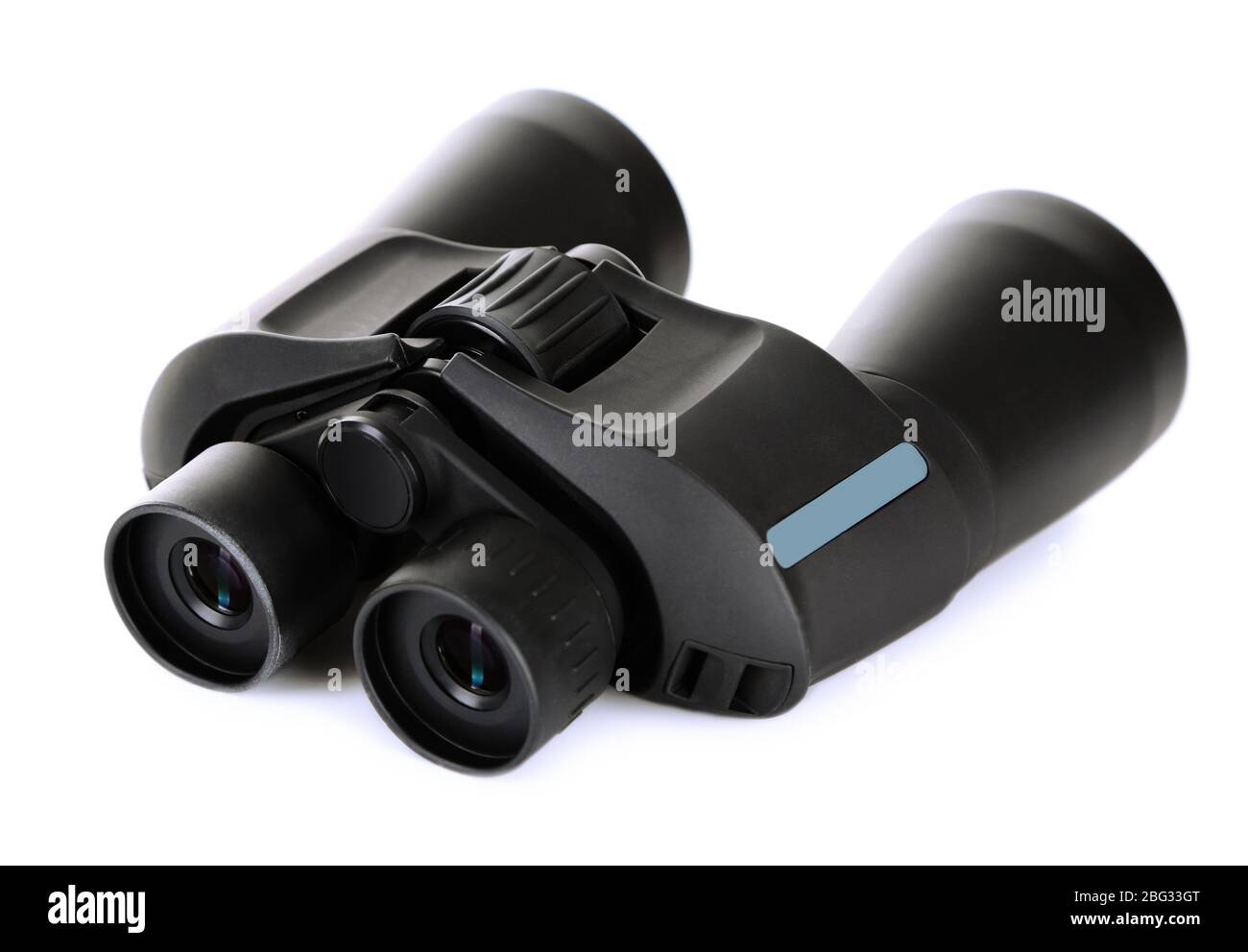 Black modern binoculars isolated on white Stock Photo - Alamy