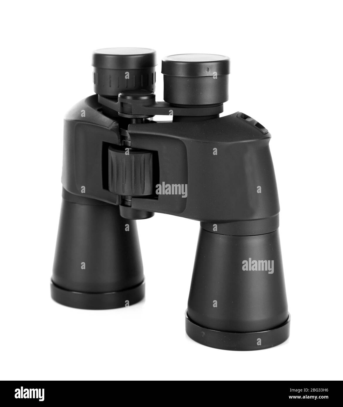 Black modern binoculars isolated on white Stock Photo - Alamy