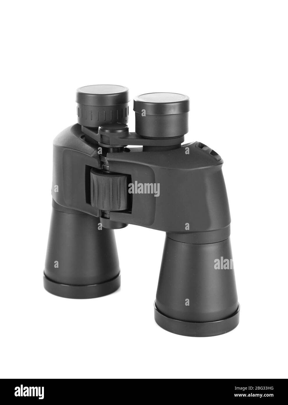 Black modern binoculars isolated on white Stock Photo - Alamy