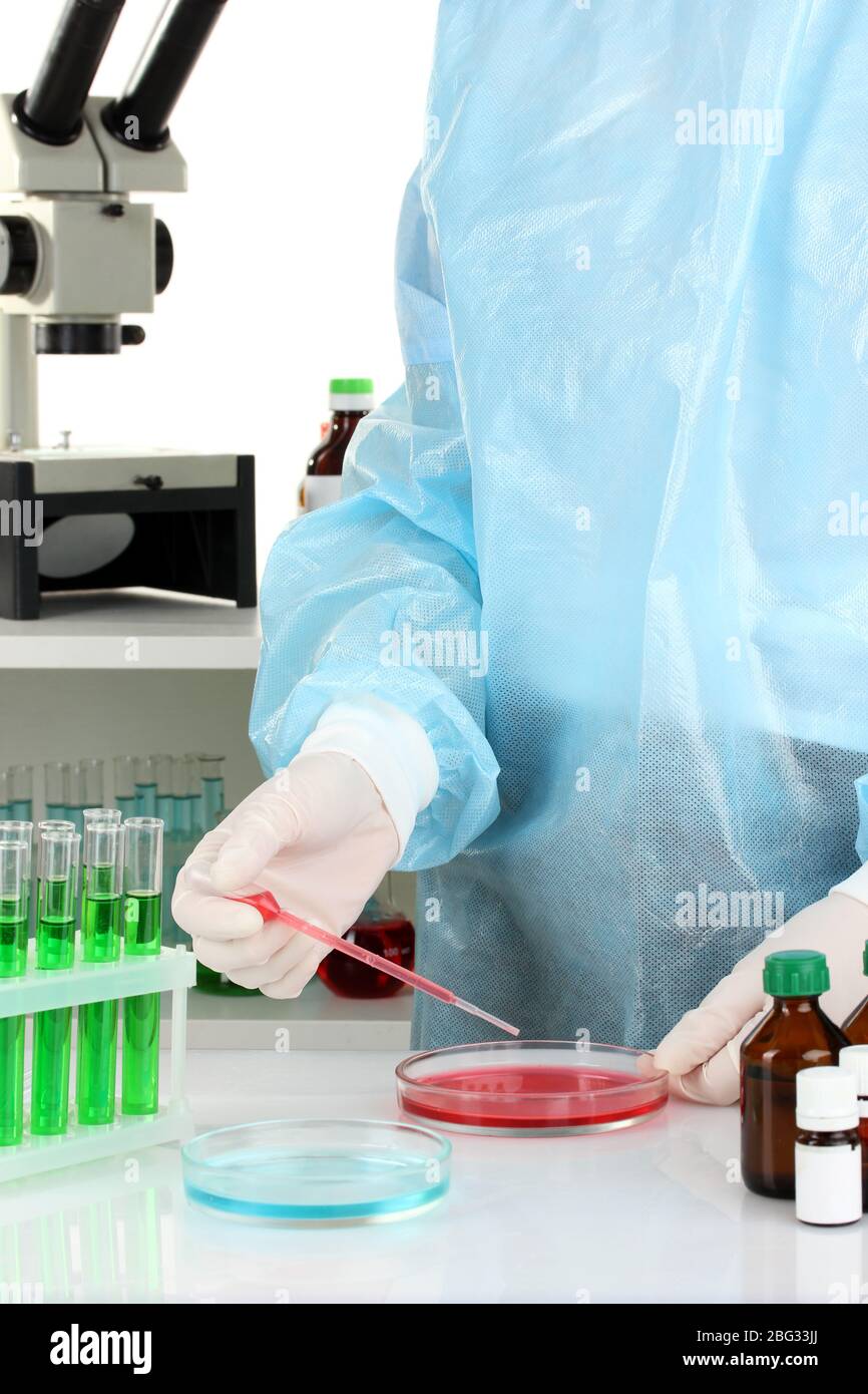 Scientist conducting research in laboratory close up Stock Photo - Alamy