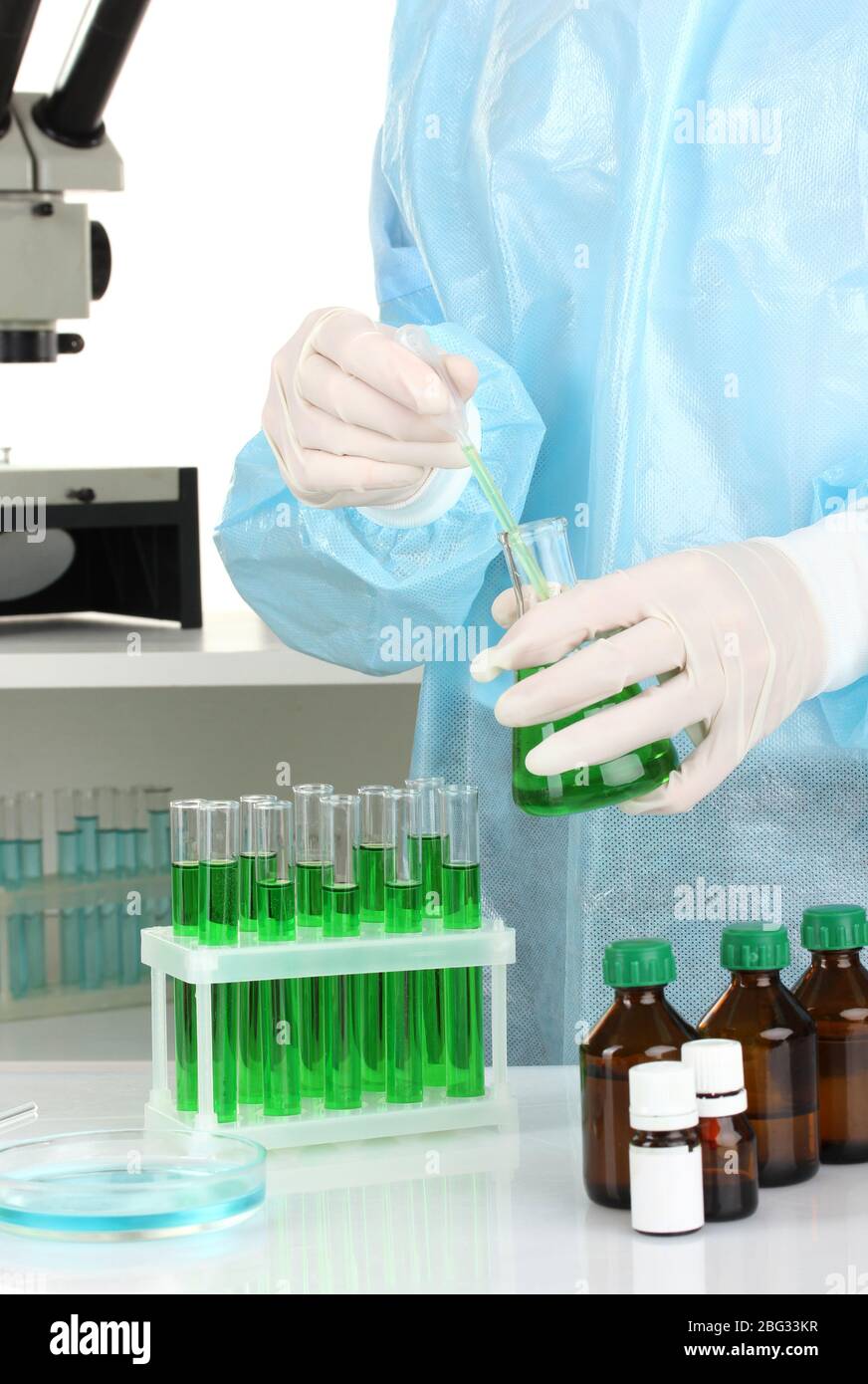 Scientist conducting research in laboratory close up Stock Photo - Alamy