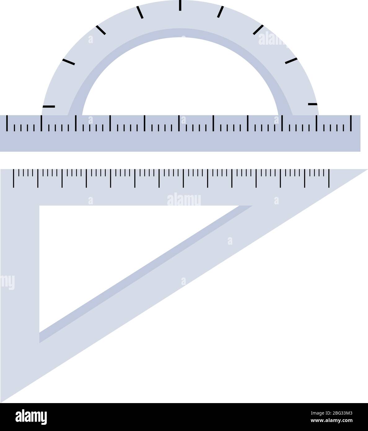 Set of rulers, illustration, vector on white background Stock Vector ...