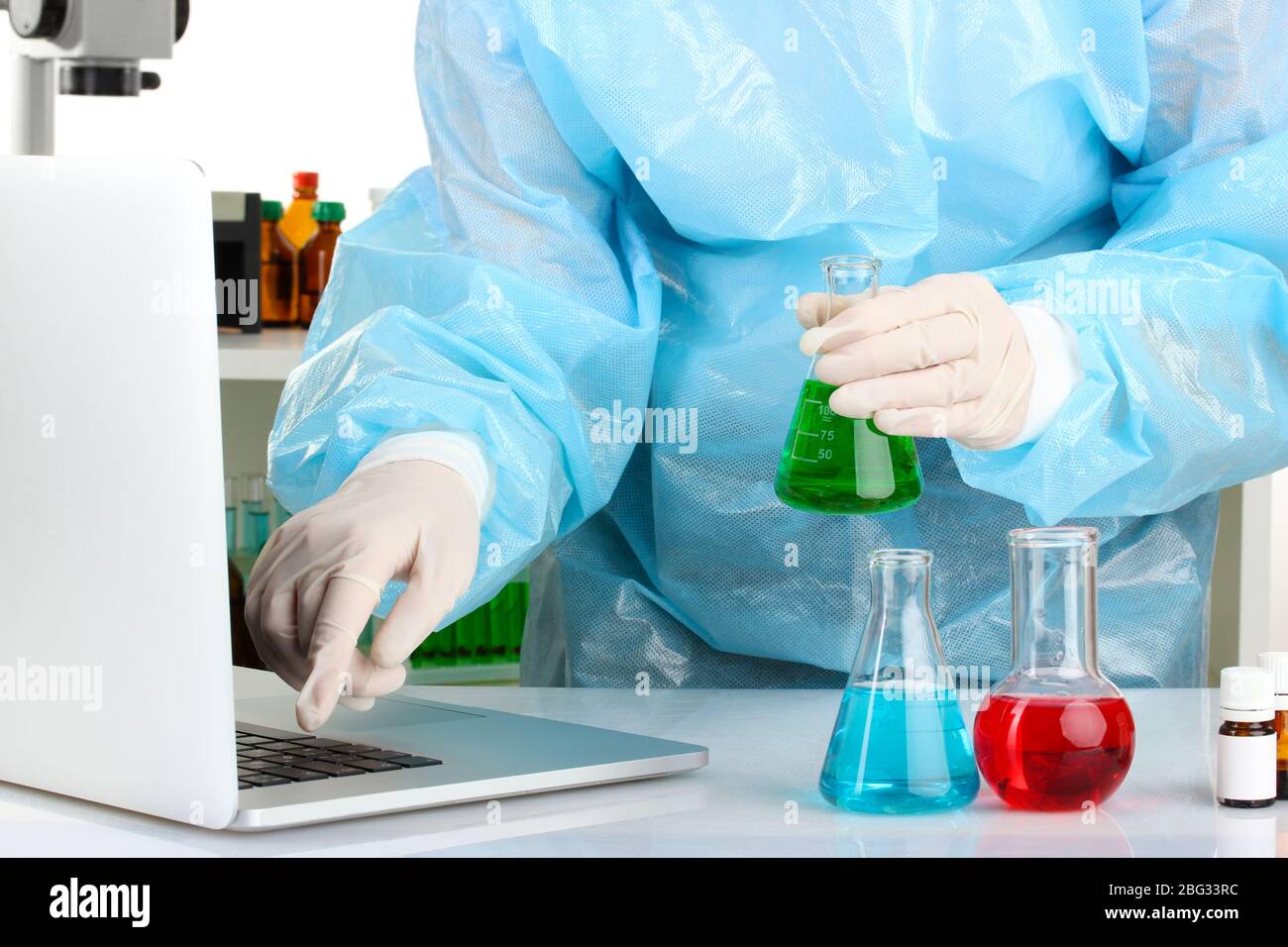 Scientist entering data on hi-res stock photography and images - Alamy