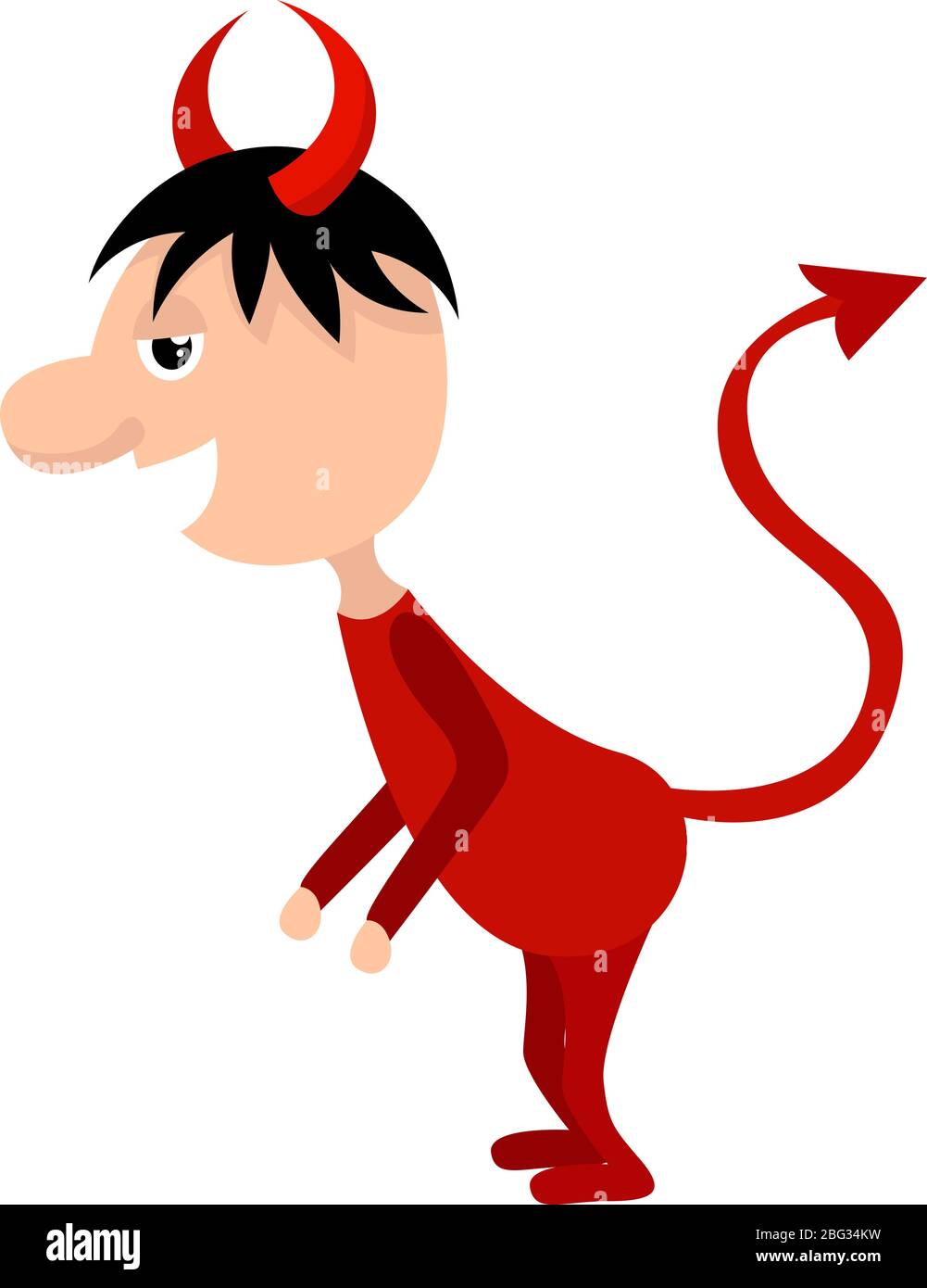 Little devil, illustration, vector on white background Stock Vector ...