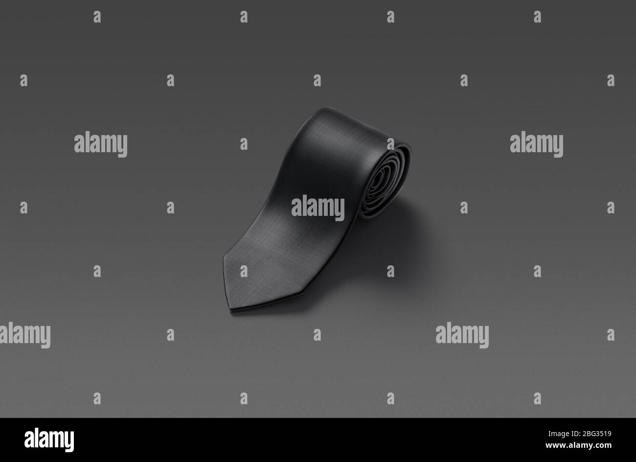 Blank black rolled neck tie mockup, dark background Stock Photo - Alamy