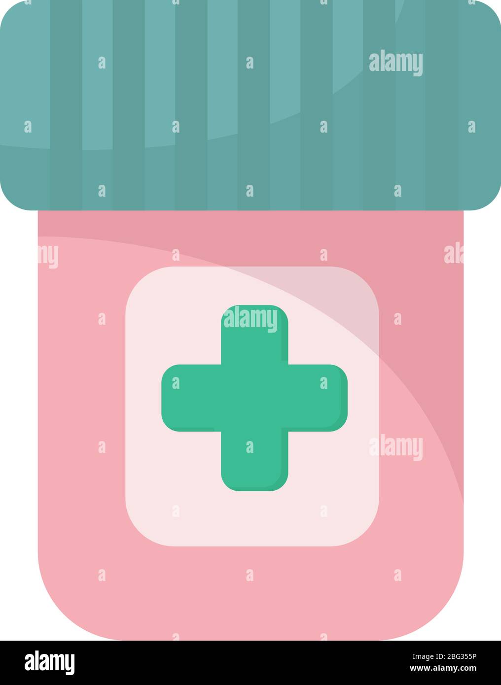 Pink medical bottle, illustration, vector on white background Stock ...