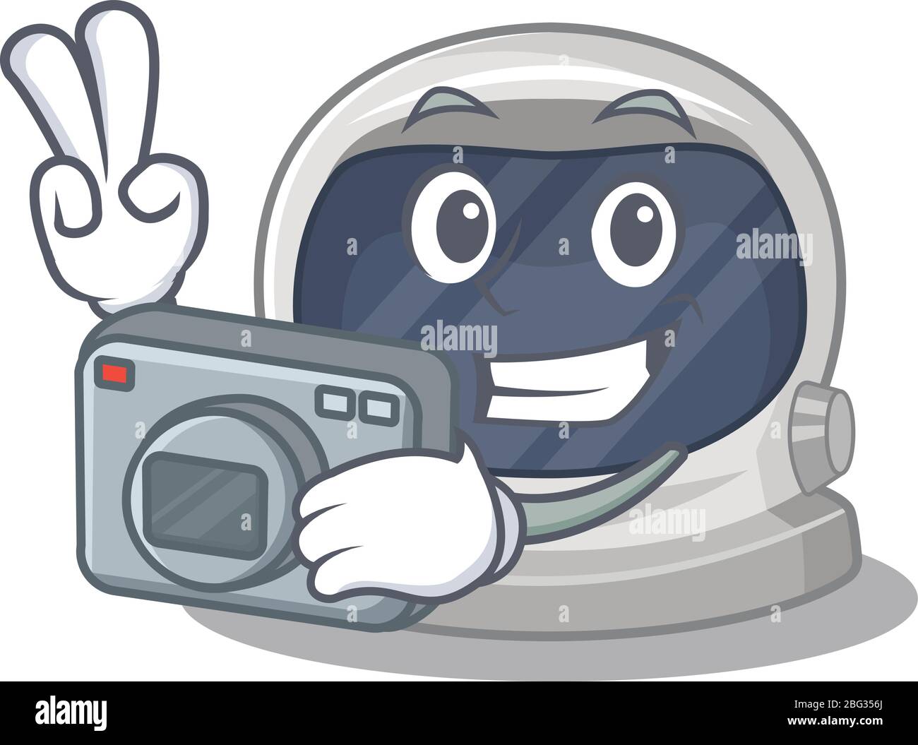 Astronaut helmet mascot design as a professional photographer working ...