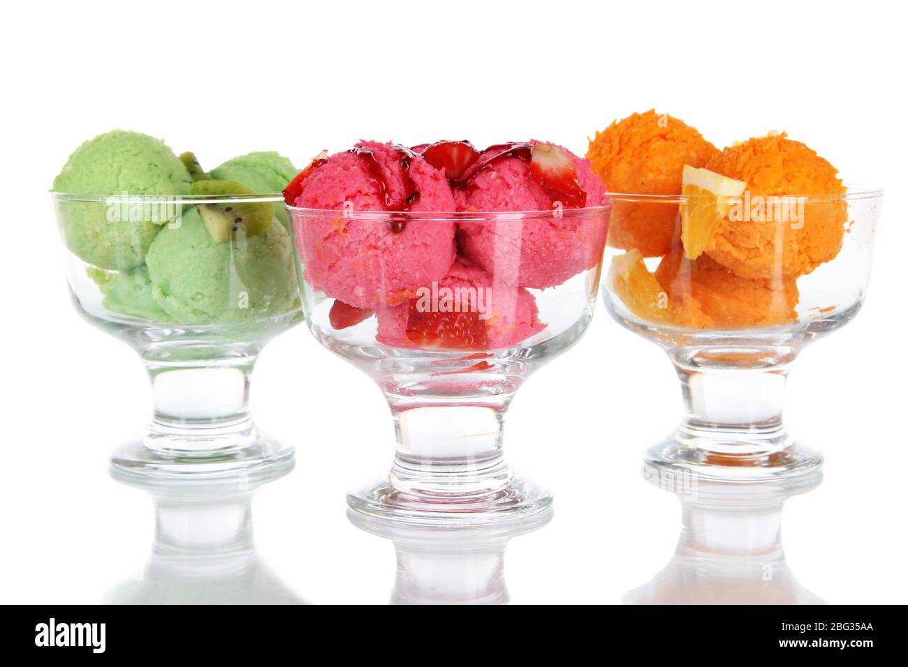 Delicious ice cream isolated on white Stock Photo - Alamy